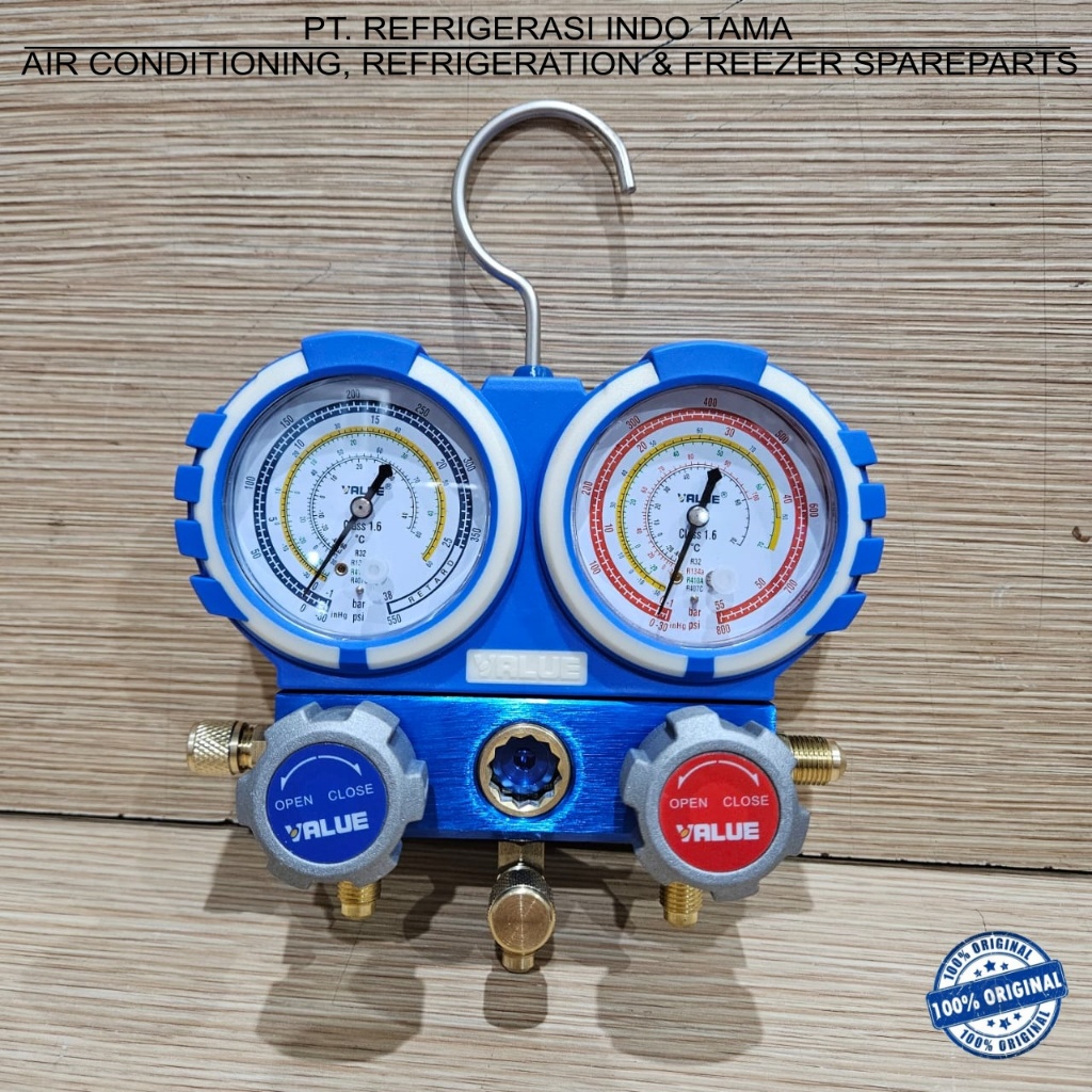 Jual Manifold VALUE VMG-2-R32-B GAUGE Ø 68MM Blow Case ( R32, R134A ...