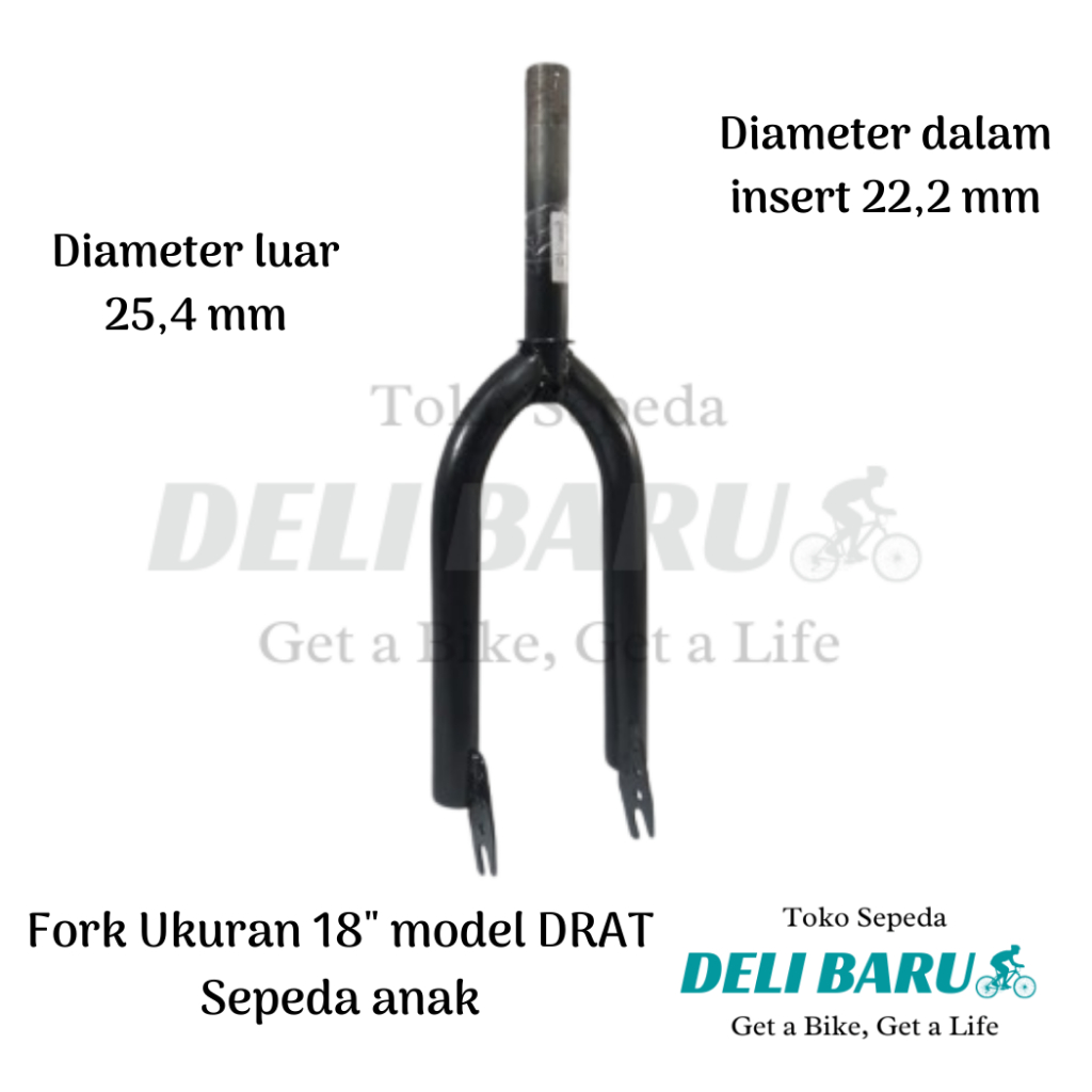Jual Fork model drat Garpu standar 18" hitam murah sepeda anak | Shopee ...