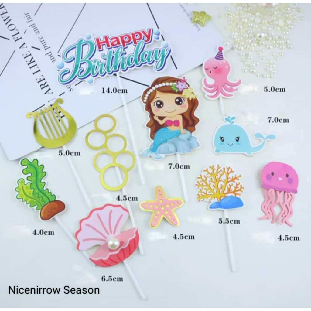 Jual Topper Mermaid Set mutiara Hiasan Kue Ulang Tahun | Shopee Indonesia