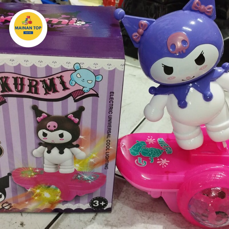 Jual Mainan Robot Kuromi Dancing Skateboard Berjalan Menari Musik Led ...