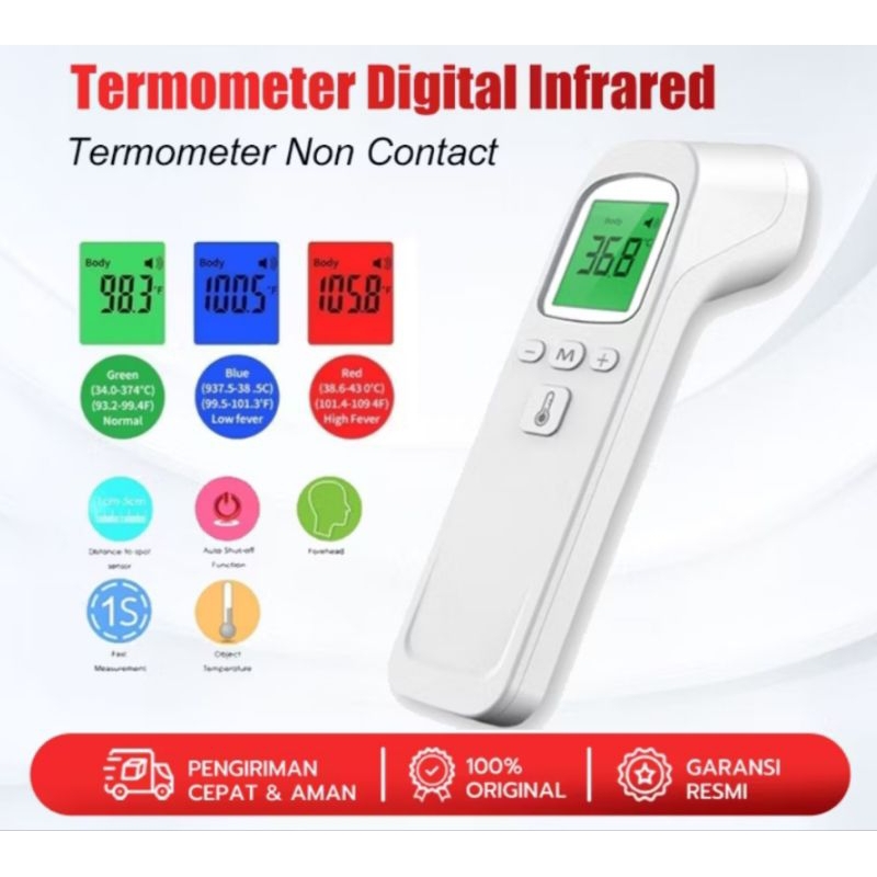 Jual THERMOGUN NO CONTACT, THERMOTER PENGUKUR SUHU TUBUH | Shopee Indonesia
