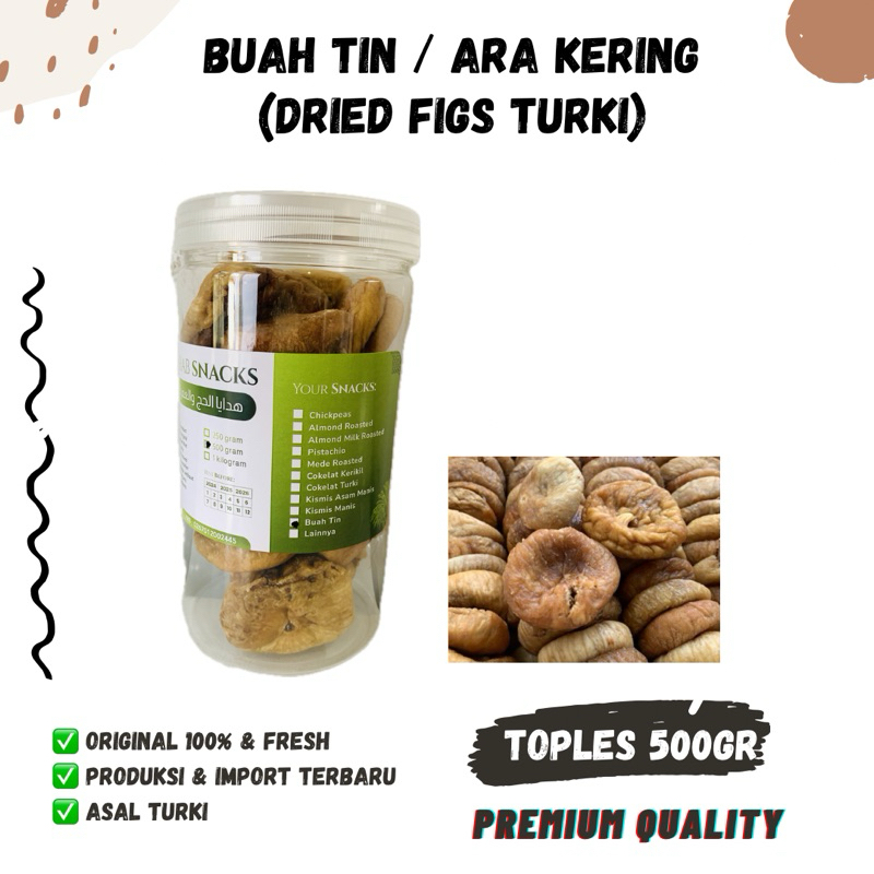 Jual BUAH ARA TIN KERING 500gr Turki Premium Dried Figs Fruits Fig ...