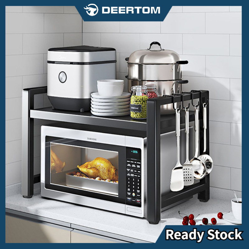 Jual Rak Penyimpanan Microwave Oven Rack Adjustment Kitchen Rack ...