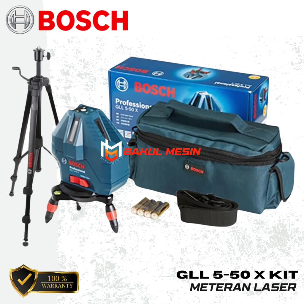 Jual BOSCH GLL 5-50 X Kit + Tripod BT150 Set Laser Garis Line Laser ...