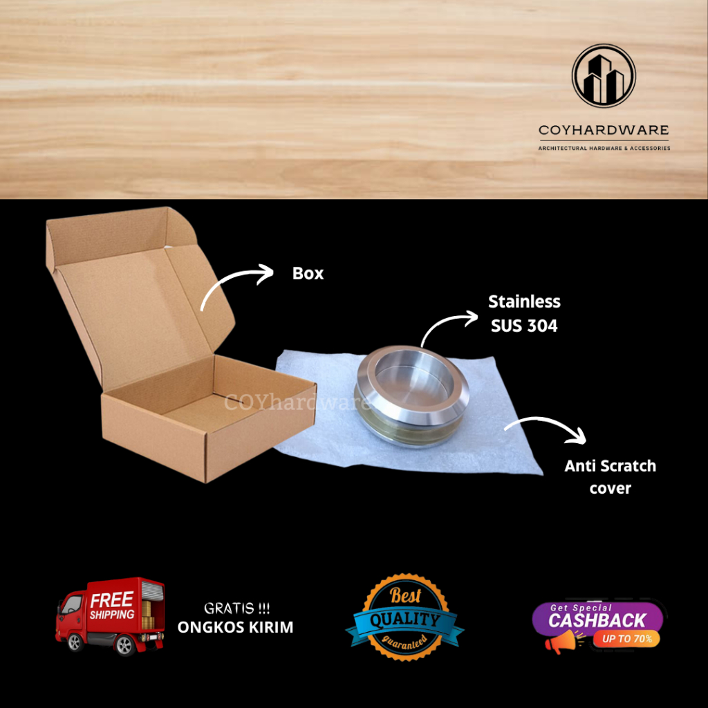 Jual HANDLE TANAM PINTU KACA GESER BULAT ROUND GLASS SLIDING FLUSH DOOR ...