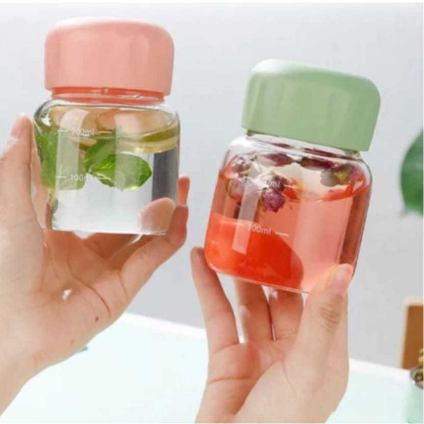 Jual Botol Minum Jus Kaca/Botol Minum Air Mini Isi Jus Kopi Tea Tebal ...