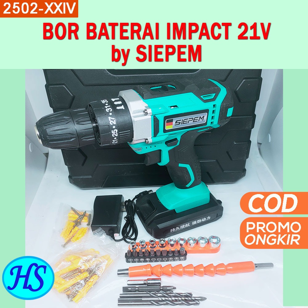 Jual SIEPEM 21V Bor Impek / Brushless motor / Mesin Bor Impact Drill ...