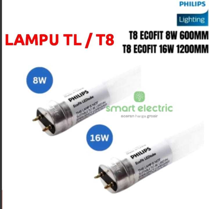 Jual Philips Lampu TL LED Ecofit 8W T8 16 Watt Tube Light Panjang Neon Terang | Shopee Indonesia