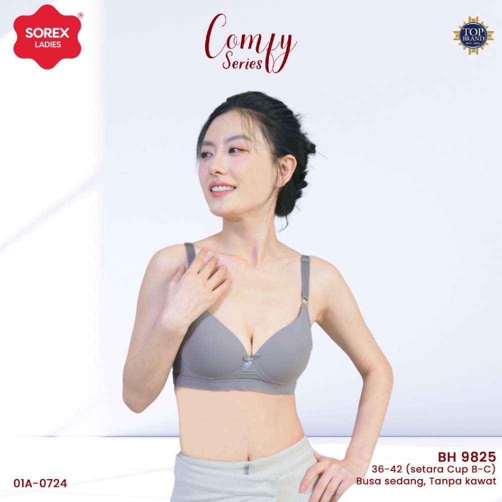 Jual Sorex Bra Tanpa Kawat Busa Sedang Kait 3 Cup BC Cup 34 Nilon Mix Comfy Series Bra Harian BH ...