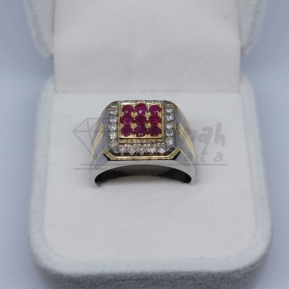 Jual Cincin Berlian Pria Natural Berlian Asli Original Ruby Diamond ...
