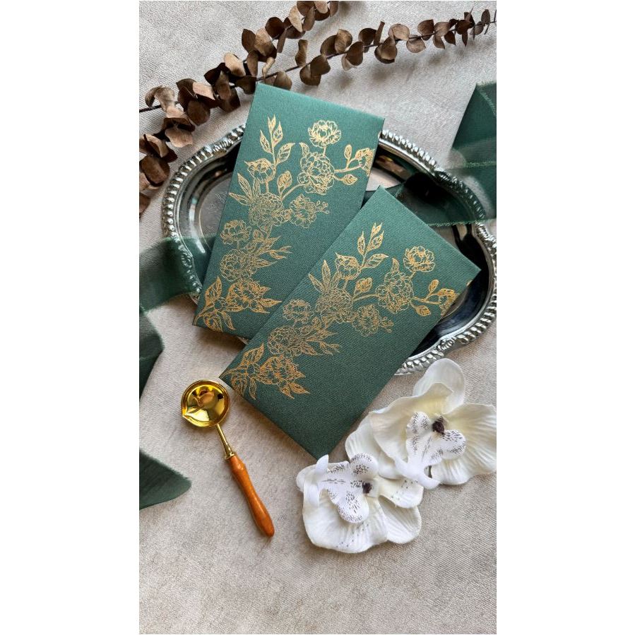Jual Angpau Premium Peony Flower Orchid Paper Dark Green | Shopee Indonesia