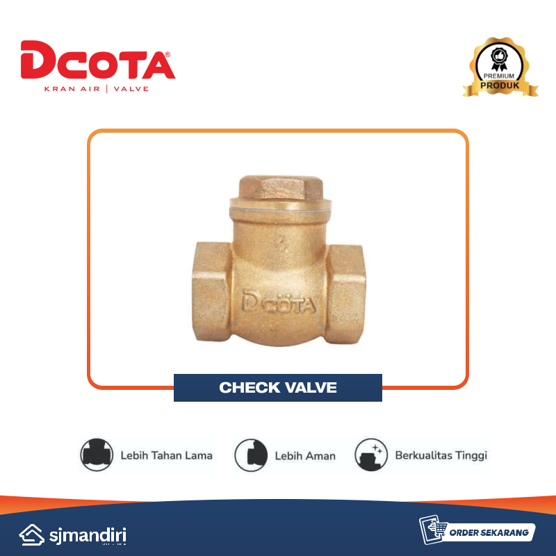 Jual Dcota Brass Valve Kuningan Dcota Check Valve 1/2″ & 3/4″ Katup ...