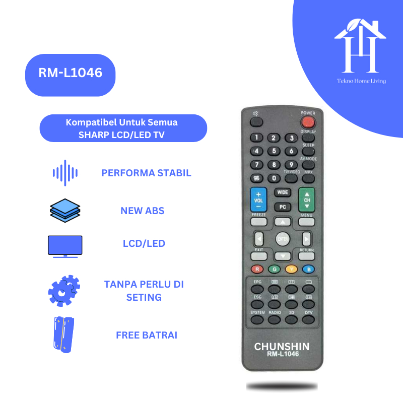 Jual Remote Tv Sharp LCD/LED/Smar Tv Chunshin RM-L1046 | Shopee Indonesia