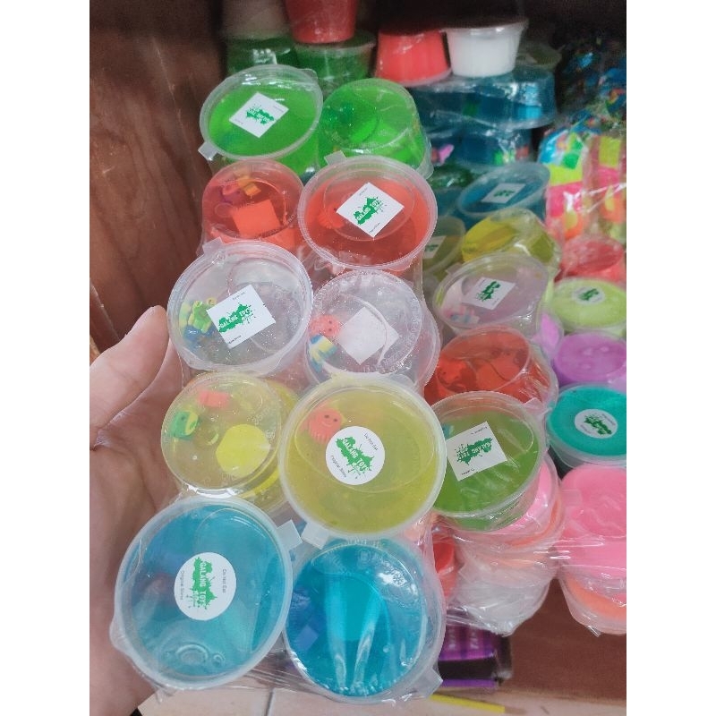 Jual 1pack 10 pcs slime glitter cup 35cc / slem murah / slime jiggly ...