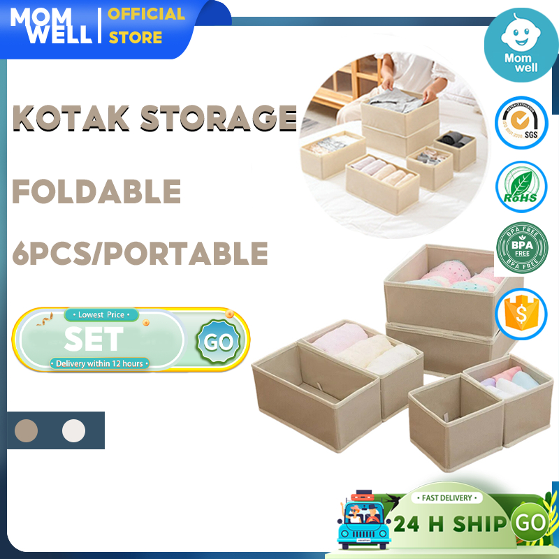 Jual Momwell Kotak Penyimpanan Serbaguna Set 6 Storage Box Organizer ...