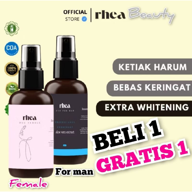 Jual BUY 1 GET 1 DEODORANT SPRAY NATURAL Rhea FEMALE FOR MAN Beauty ...