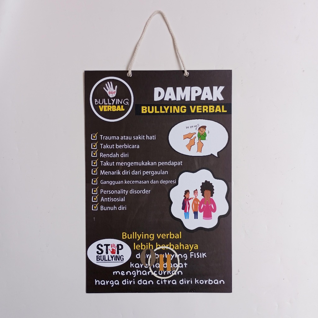 Jual Hard Poster Dampak Bullying Verbal - Stop Bullying - Stop Perundungan Sekolah | Shopee ...