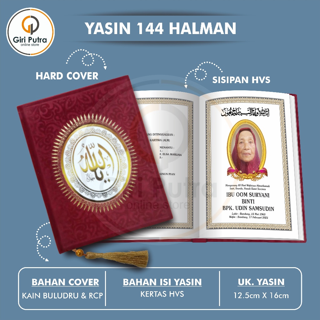 Jual BUKU YASIN HARD COVER BULUDRU / BUKU YASIN HARD COVER 144 HALAMAN ...