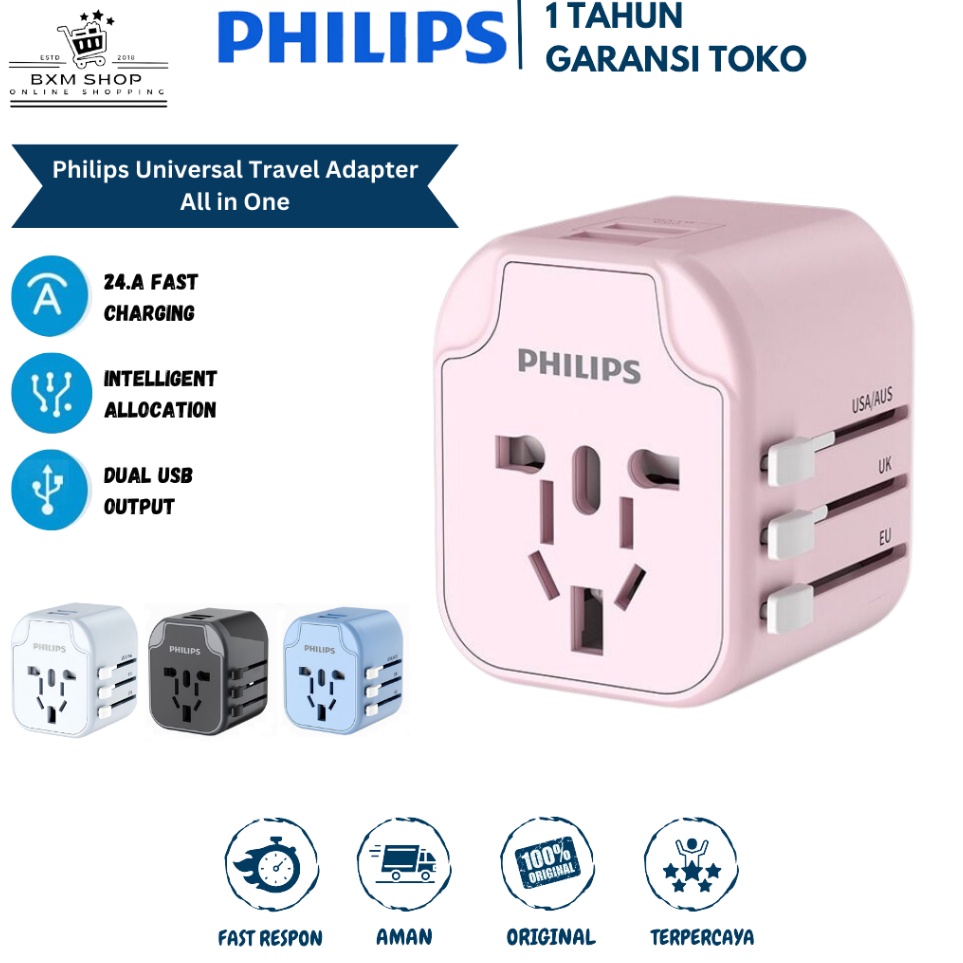 Jual Philips Universal Travel Adapter All in One International ...
