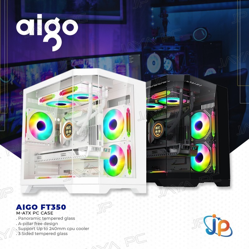 Jual darkFlash Aigo FT350 M-ATX PC CPU Case - Tempered Glass Casing ...