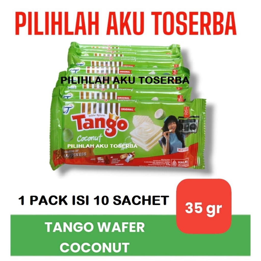 Jual Tango Wafer COCONUT 35 gr - (HARGA 1 PACK ISI 10 SACHET) | Shopee ...