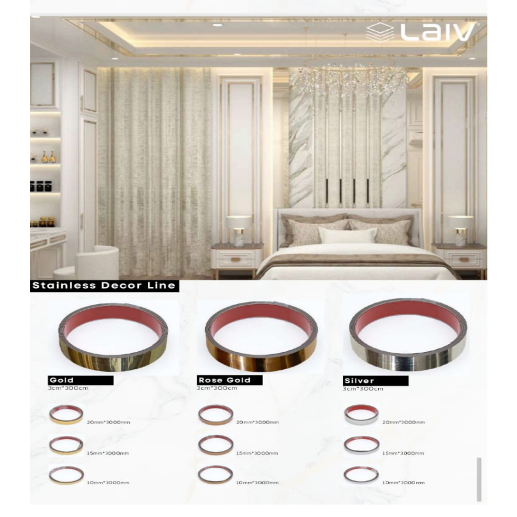 Jual STAINLESS DECOR LINE-LIST PLAT GOLD-LIST MIROR-LIST STENLEES STEEL ...