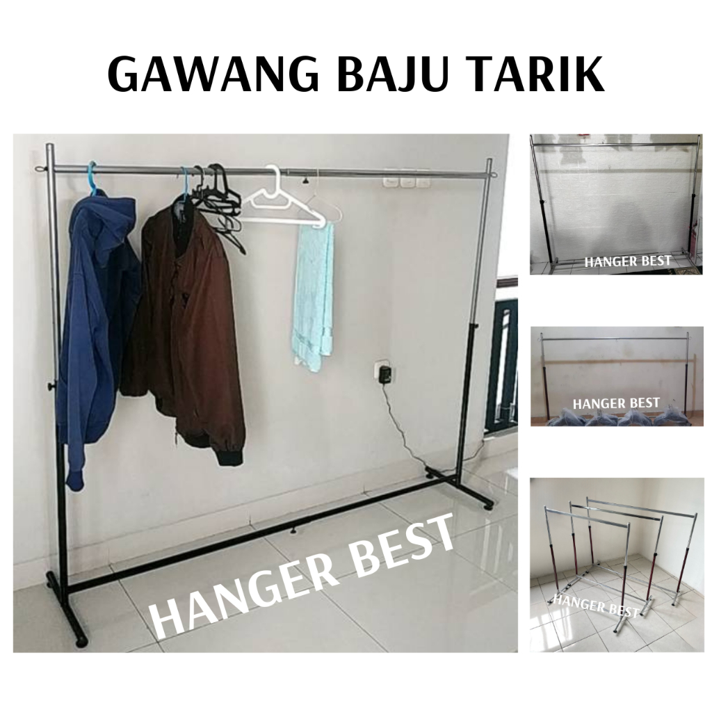 Jual Hanger Gantungan Baju Model Gawangan Tarik Tengah Bahan Besi ...