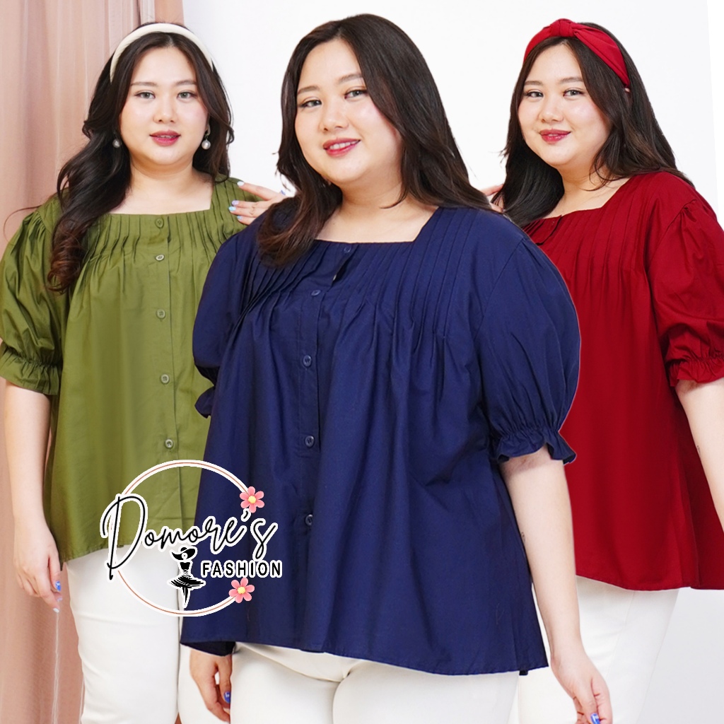 Jual Domore Baju Jumbo Wanita Kancing Ld 130 Atasan Wanita Jumbo ...