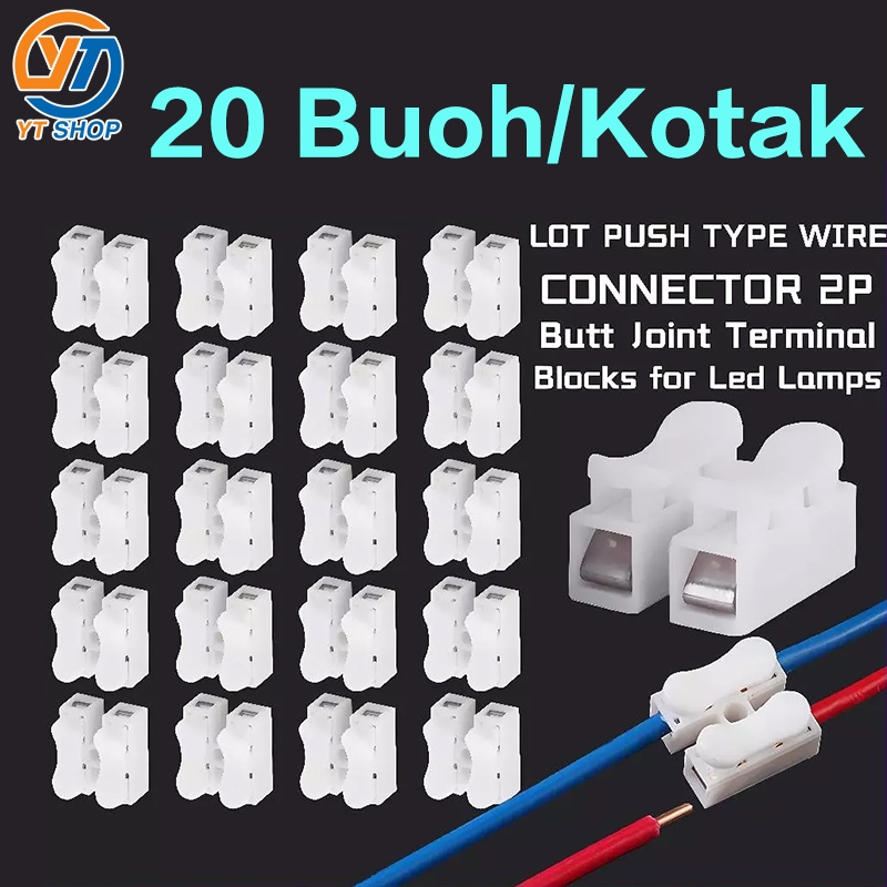 Jual YT SHOP Quick Connect Terminal Block Cable / 2 Wire Connector ...