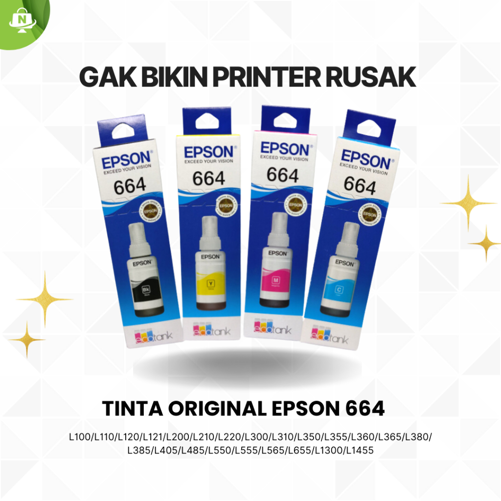 Jual Tinta Printer Epson 664 Original Cyan L100 L110 L120 L121 L200 L210 L220 L300 L310 L350 ...
