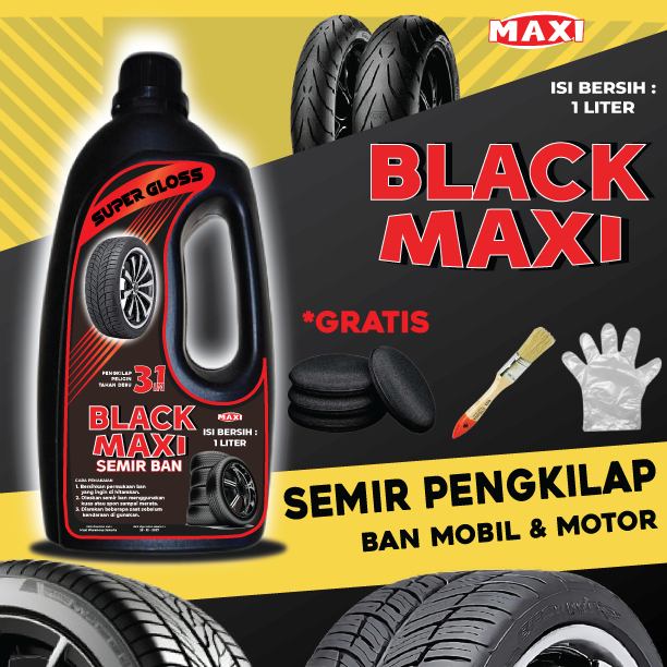 Jual Semir Ban Black Maxi Pengkilap Ban Pengkilap Dasbor & Body Mobil ...