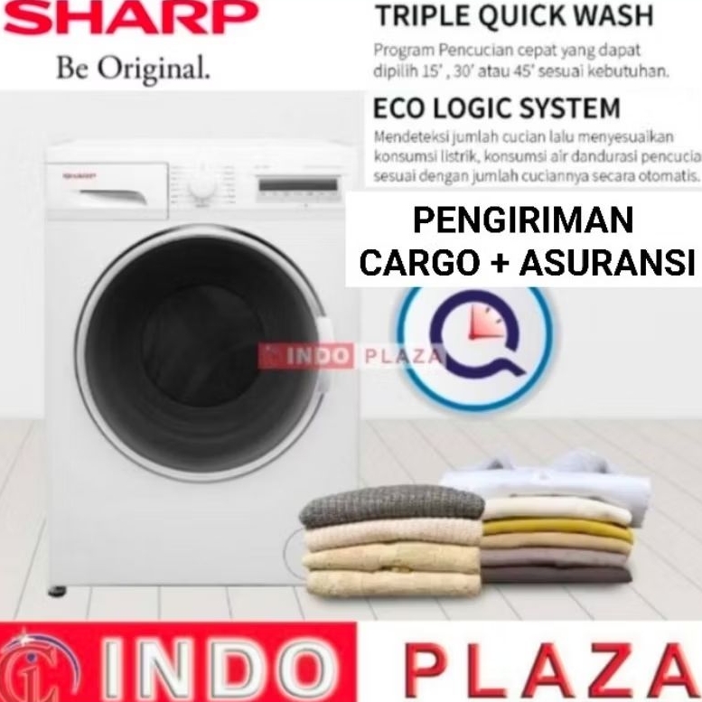 Jual MESIN CUCI FRONT LOADING SHARP ES-FL1073 7 KG / 7KG (CARGO ...
