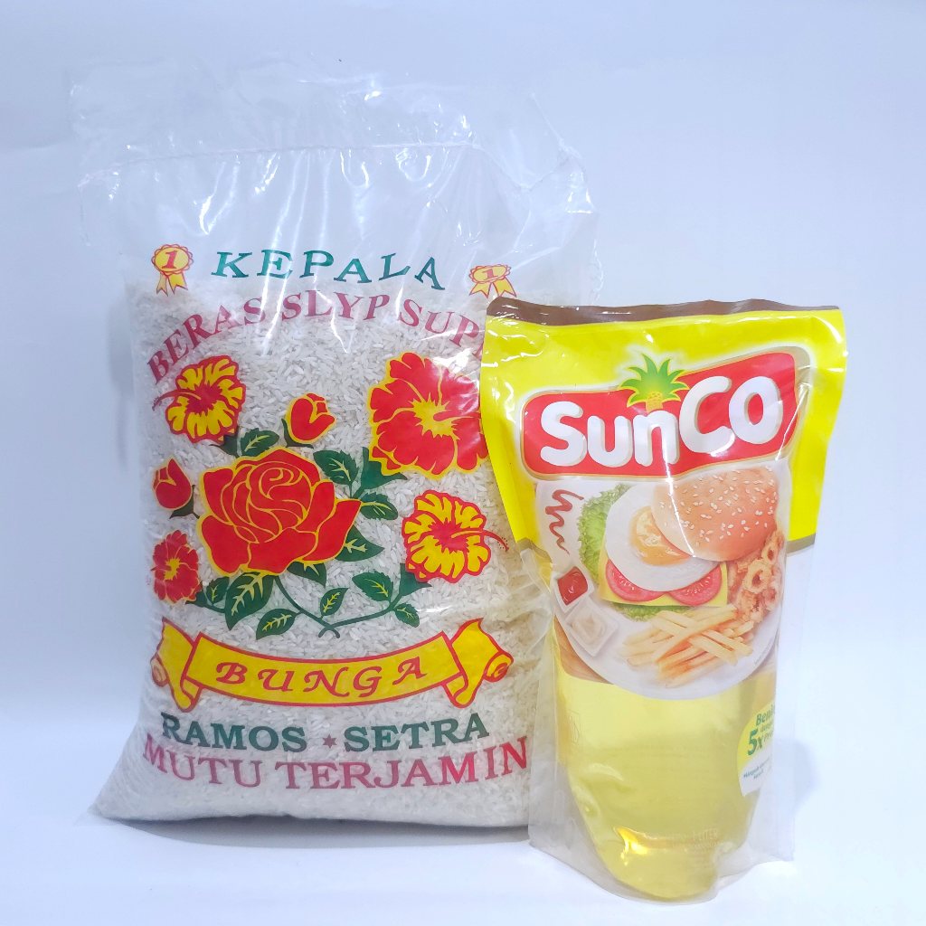 Jual Sembako Beras Bunga 5kg dan Sunco 1 Liter | Shopee Indonesia