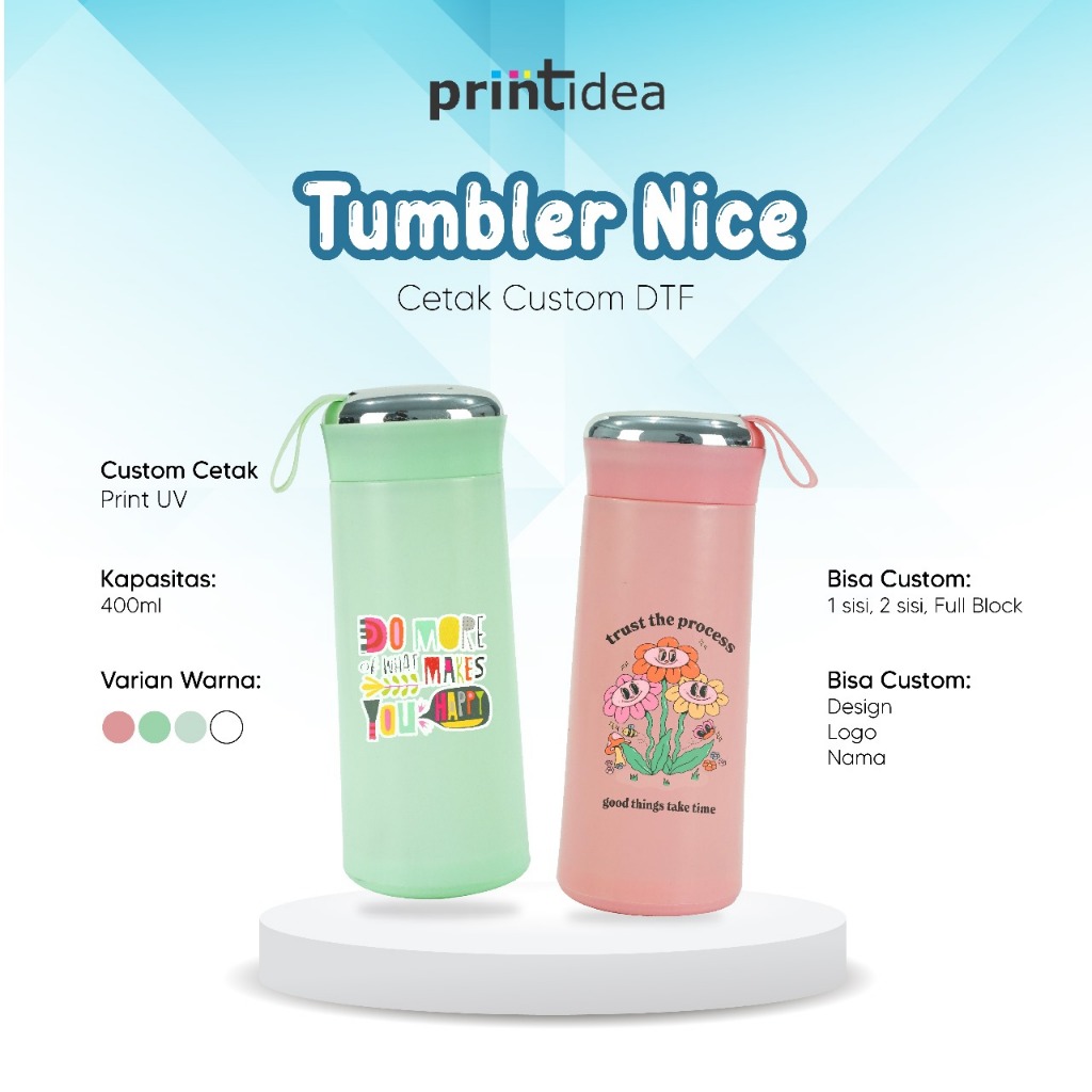 Jual Tumbler Nice Custom DTF Full Colour Souvenir Promosi Custom Botol ...