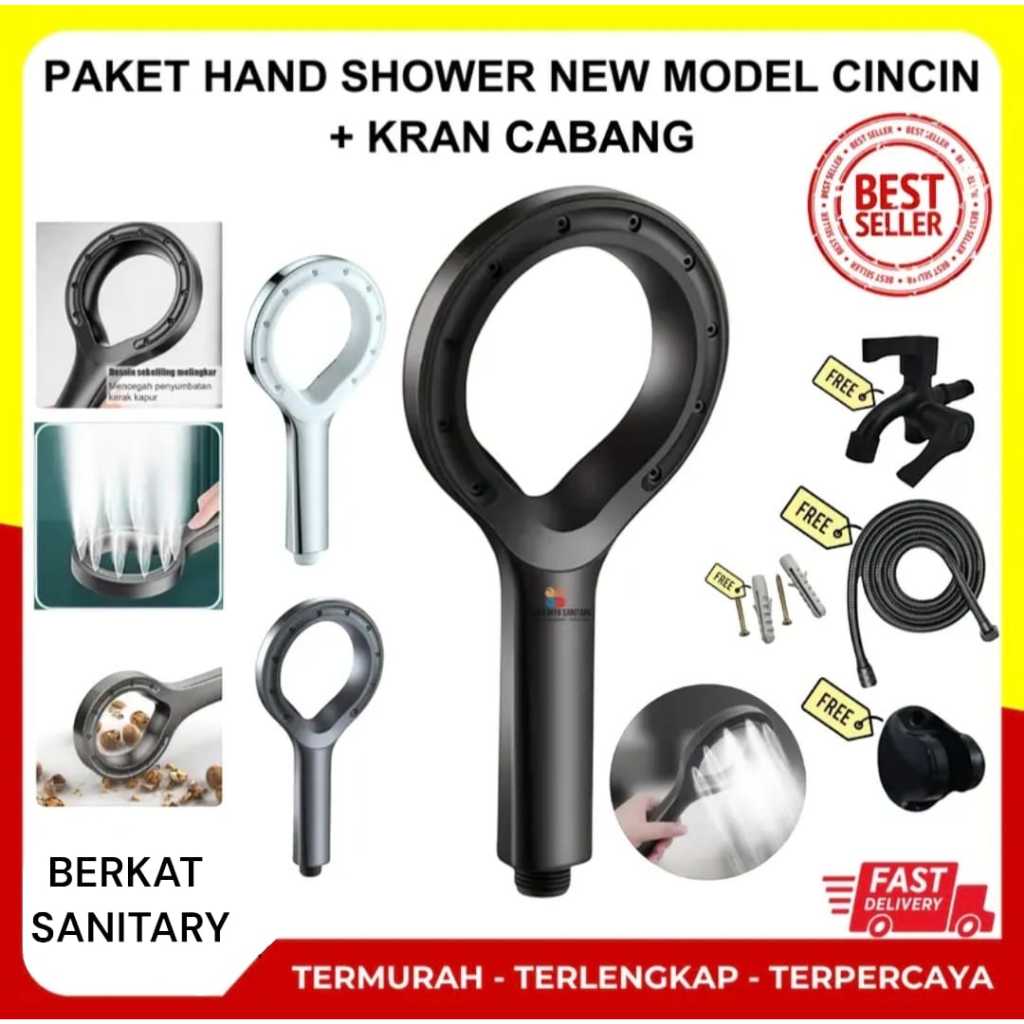 Jual Paket New Shower Kamar Mandi Hemat Air Semprot Ultra Besar Lebar ...