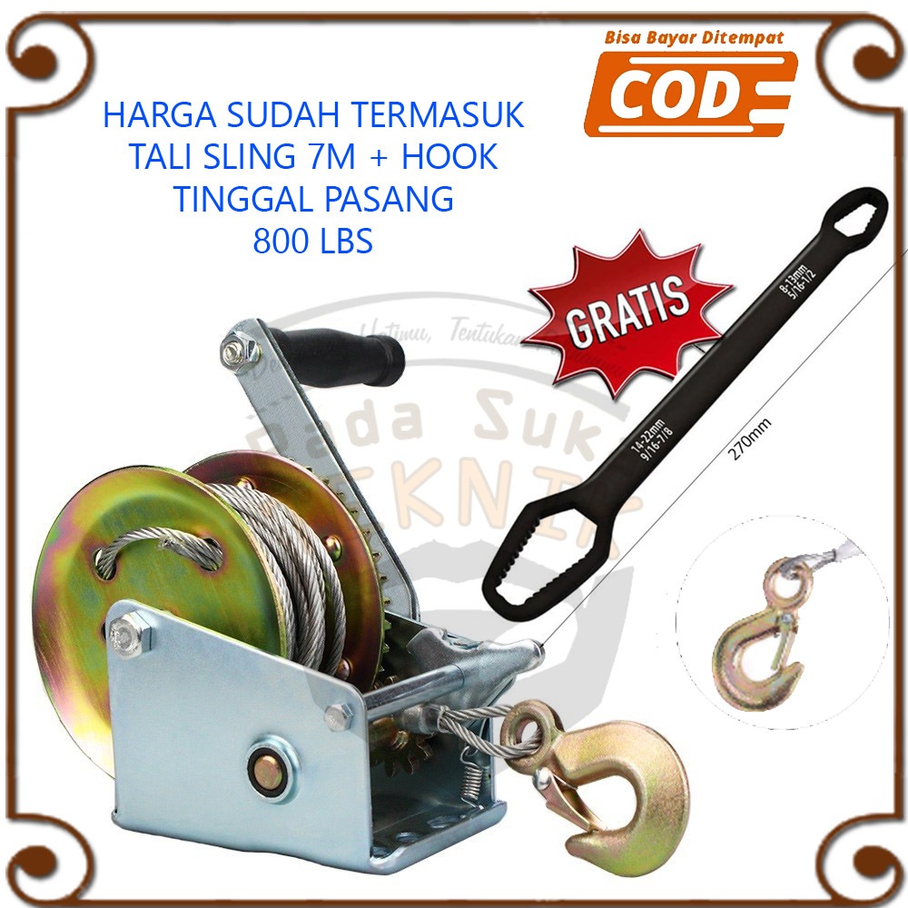 Jual katrol gulungan kerekan manual include tali sling 650cm kanopi ...