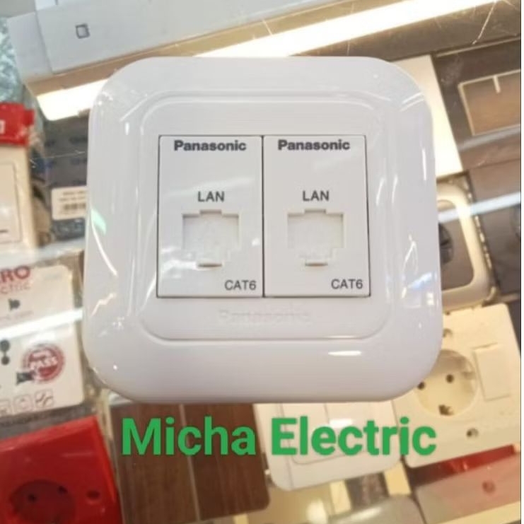 Jual Panasonic Outlet Data Double Cat6 Inbow/ Stop Kontak Data Cat6 2 ...