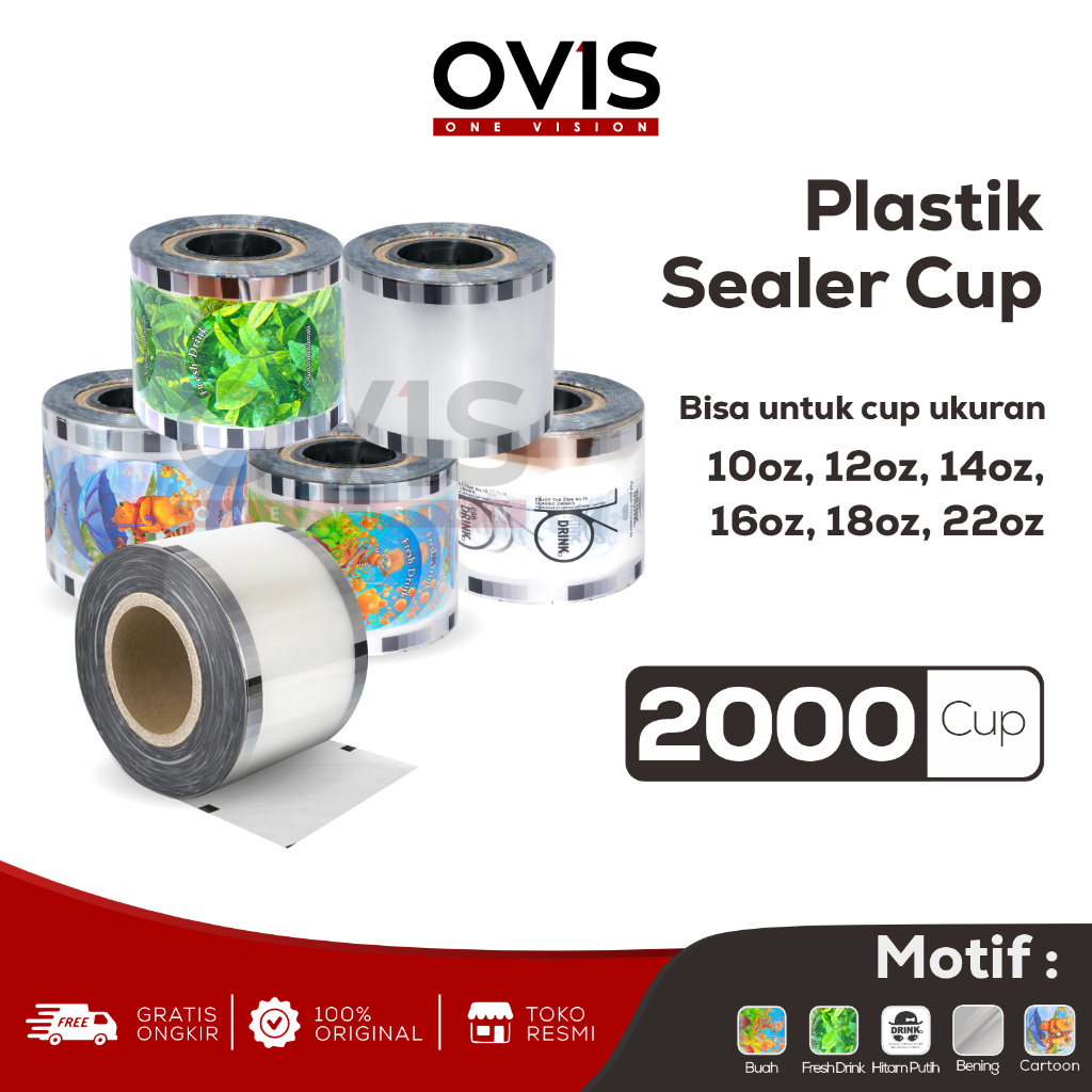 Jual Cup Lid Sealer Tutup Segel Press Gelas Minum Plastik Roll 2000 Cups | Shopee Indonesia