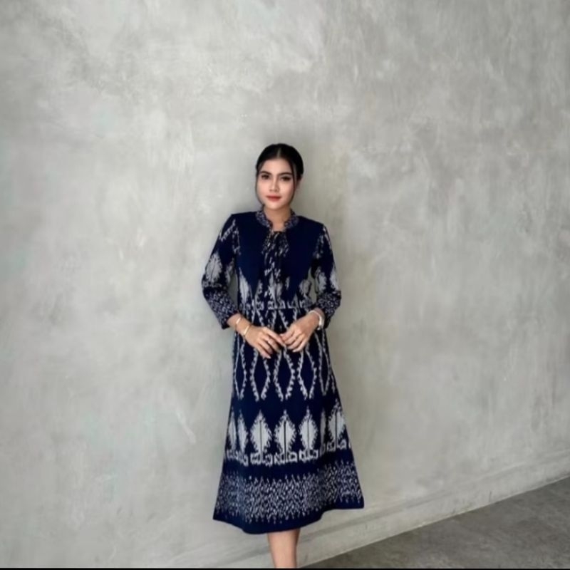 Jual Galeri Tenun Asli | New Becca Blue Baju Couple Wanita Series ...