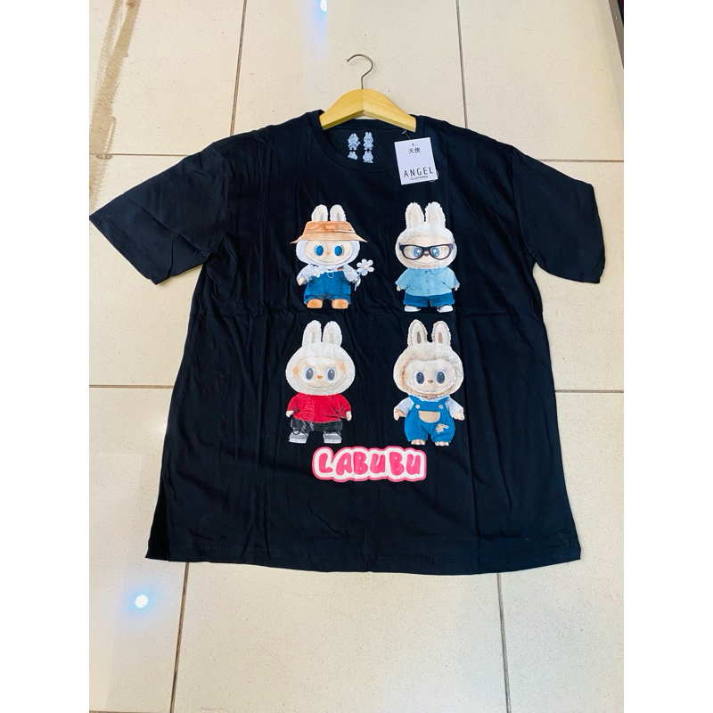 Jual oversize XL khusus hitam katun lembut labubu kaos labubu friends ...