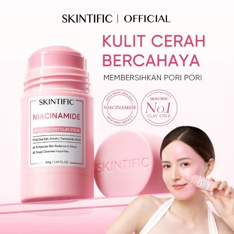 Jual SKINTIFIC - Niacinamide Bright Boost Clay Stick 40g | Brightening ...