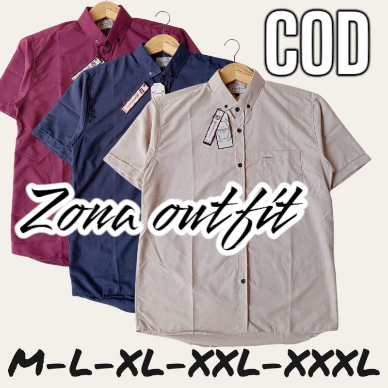 Jual harga promo kemeja polos pendek jumbo | Hem pria jumbo | Hem polos lengan pendek kasual ...