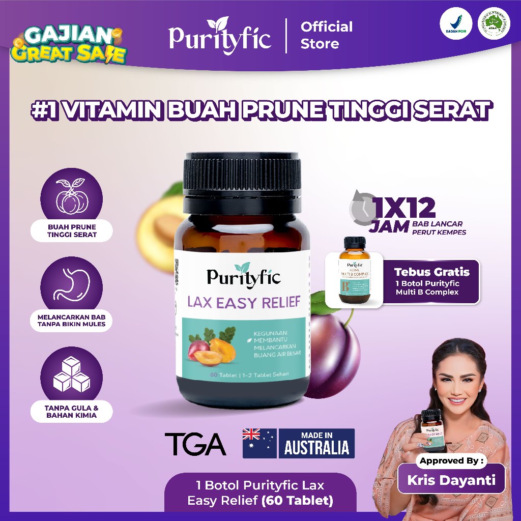 Jual [PALING LAKU] Official Purityfic Lax Easy Relief Vitamin Australia ...
