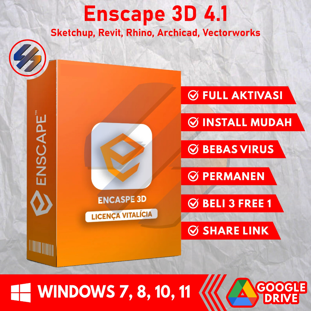 Jual Enscape 3D 4.1 Sketchup, Revit, Rhino, Archicad, Vectorworks ...