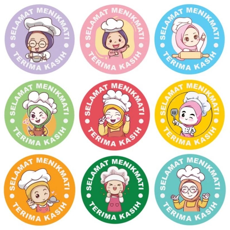 Jual stiker selamat menikmati/ Label sticker karakter/ sticker DIY ...