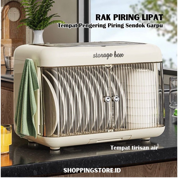 Jual Rak Piring Plastik Tertutup Rak Pengering Piring Lipat Rak Cuci ...