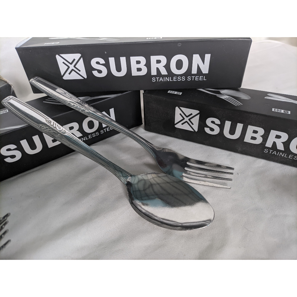 Jual sendok makan dan garpu makan tebal 25 gram subron | Shopee Indonesia