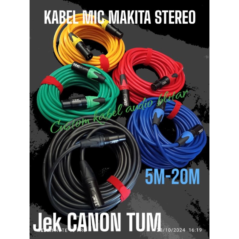 Jual kabel mic/microphone XLR TUM male to female..lengkap kabel makita ...