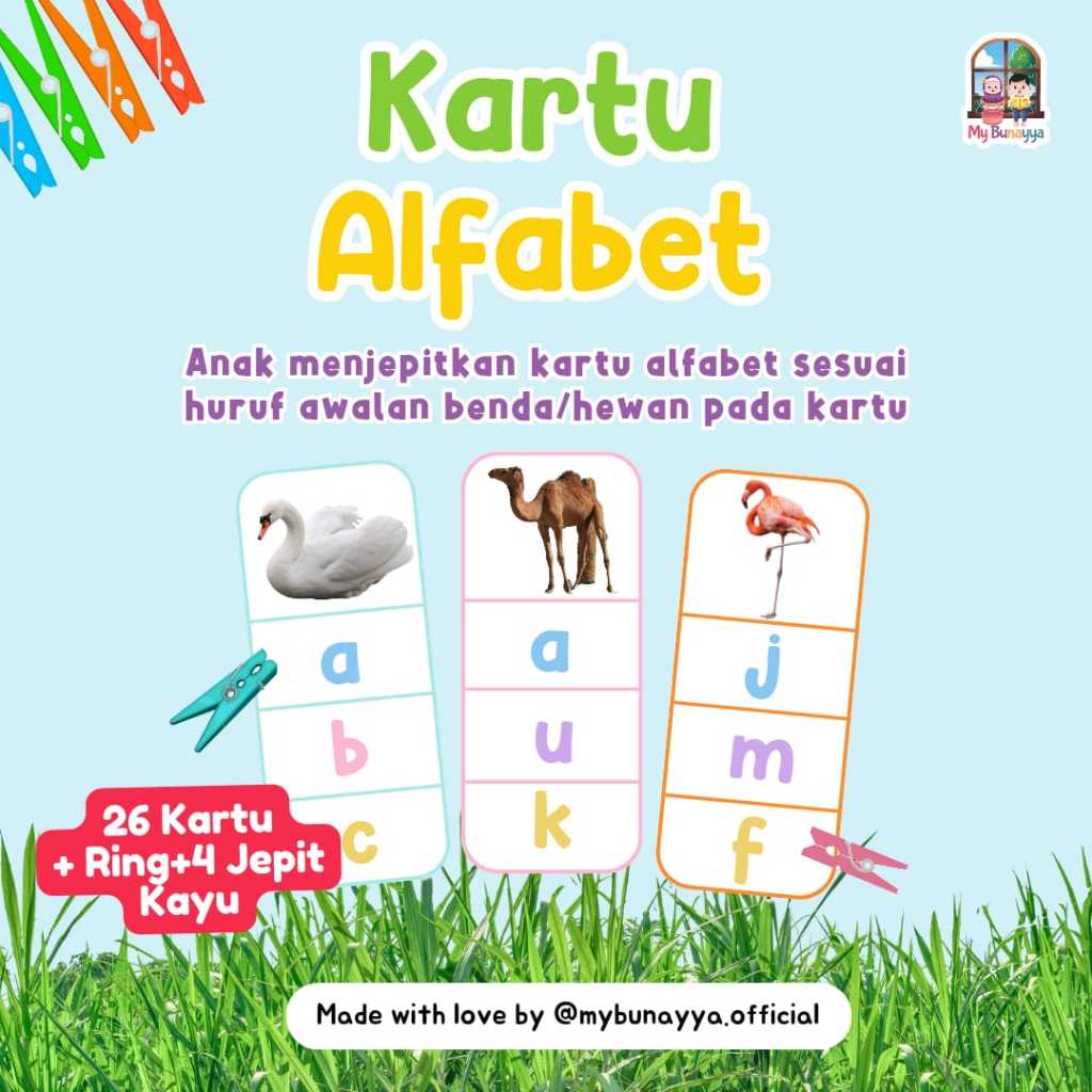 Jual Kartu Alfabet - Mengenal Huruf - Flashcard Alfabet ABC Mengenal ...