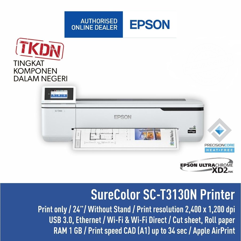Jual Printer EPSON SureColor SC-T3130N T3130 T3130N SCT3130N Tanpa Kaki Garansi Resmi A1 24 Inch ...